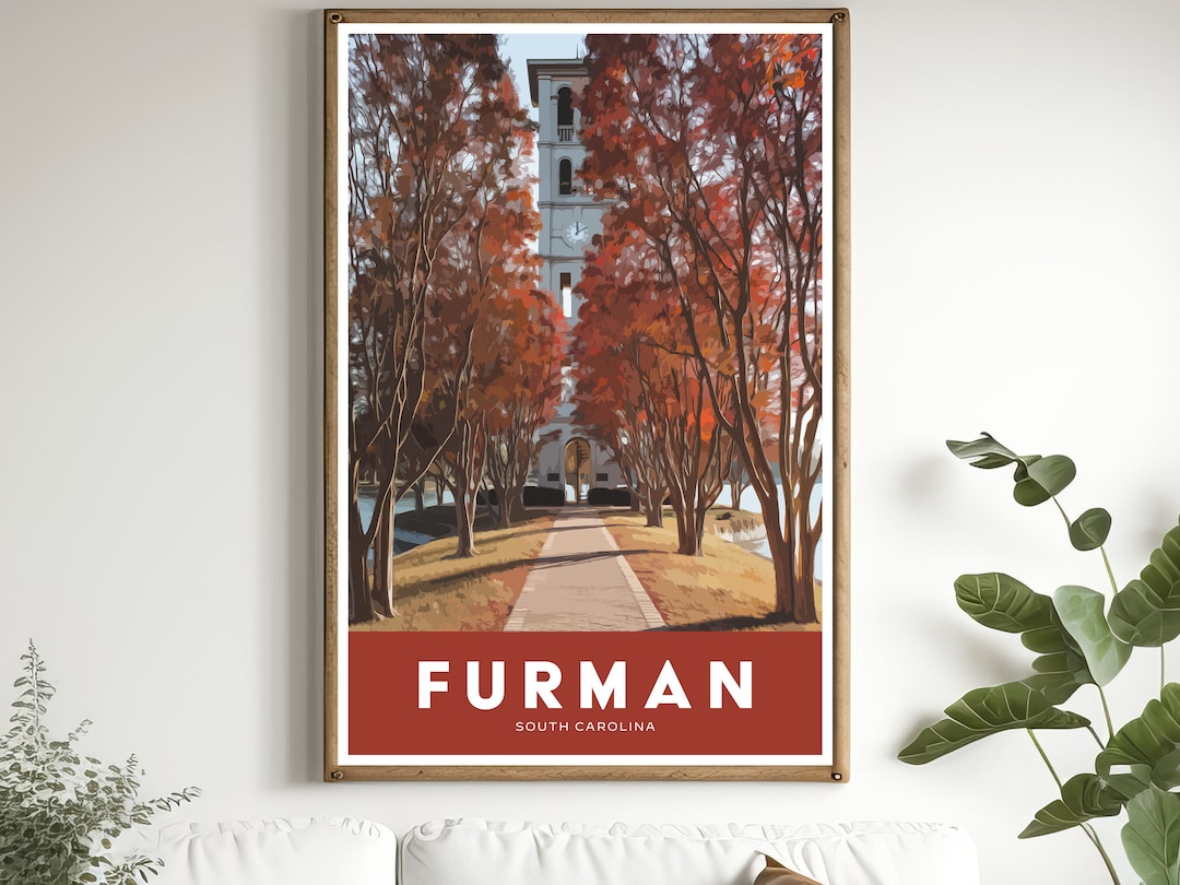 Furman University Art, Furman Poster, Greenville SC Print, Greenville ...