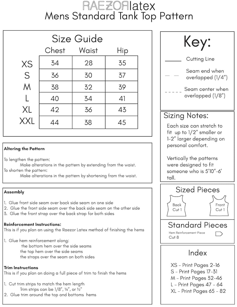 Latex Tank Top Print at Home Digital Pattern - Etsy