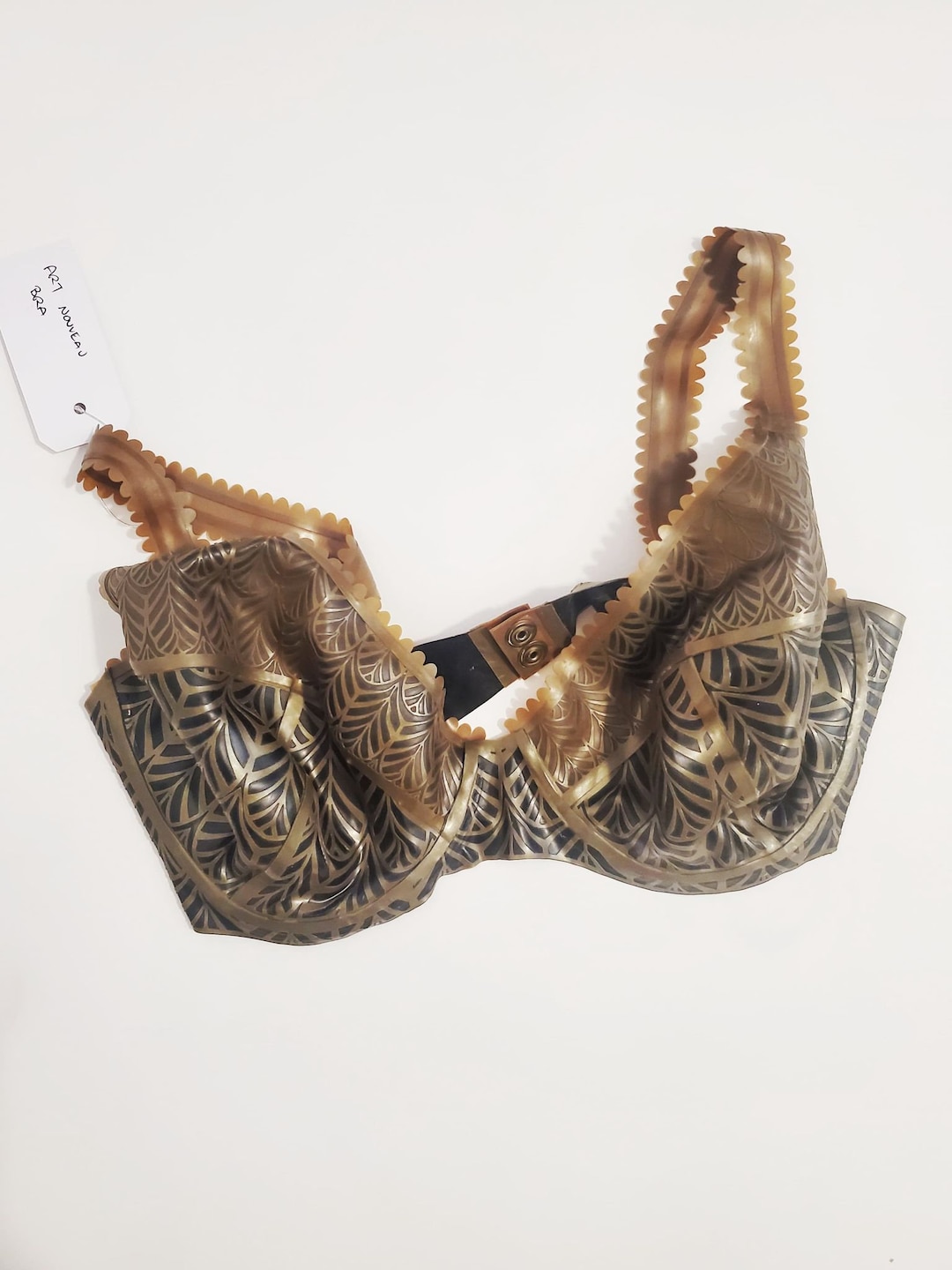 Art Deco Latex Bra With Laser Cut Lace - Etsy