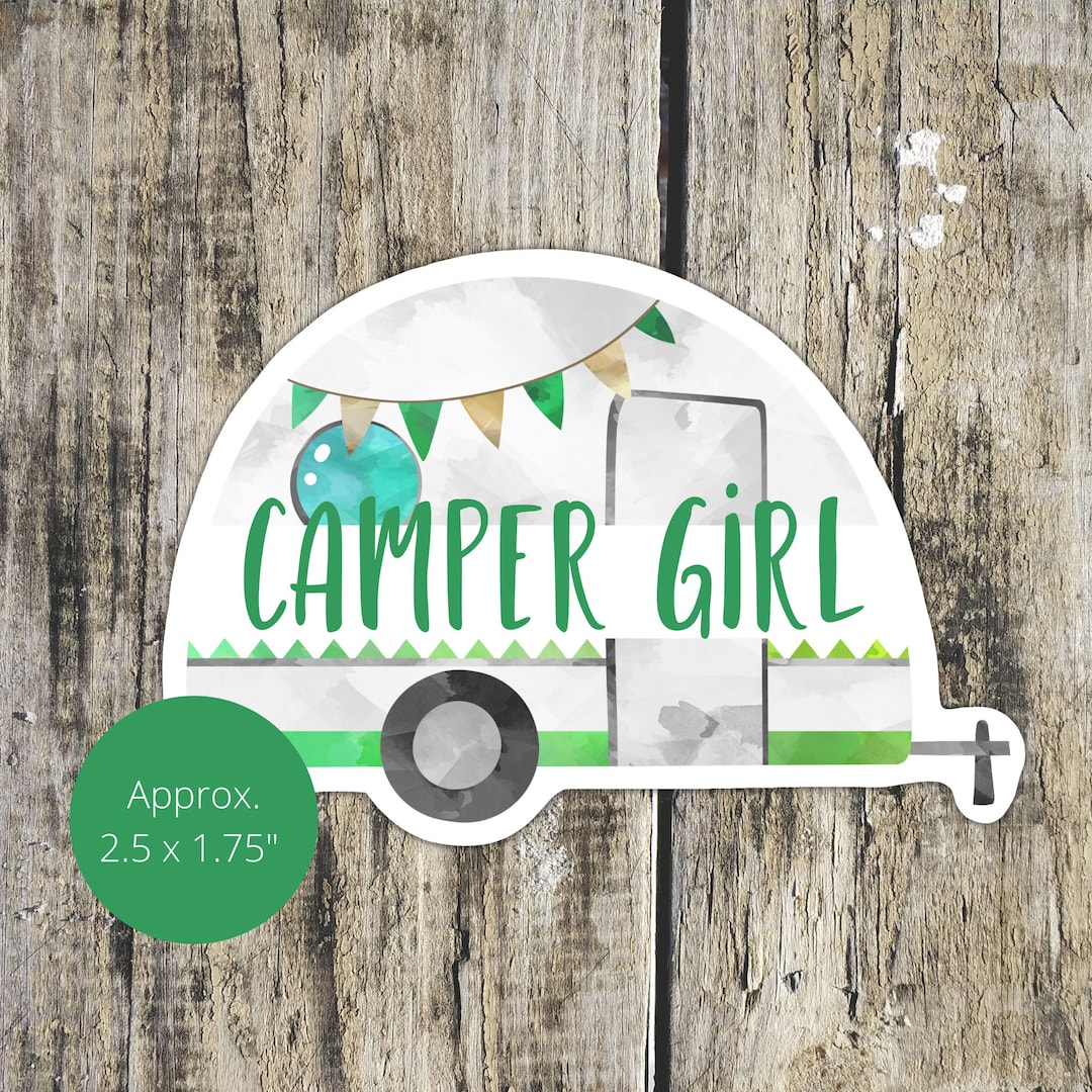 Camper Girl Sticker, Camper Sticker, Camping Sticker, Camper Decal ...