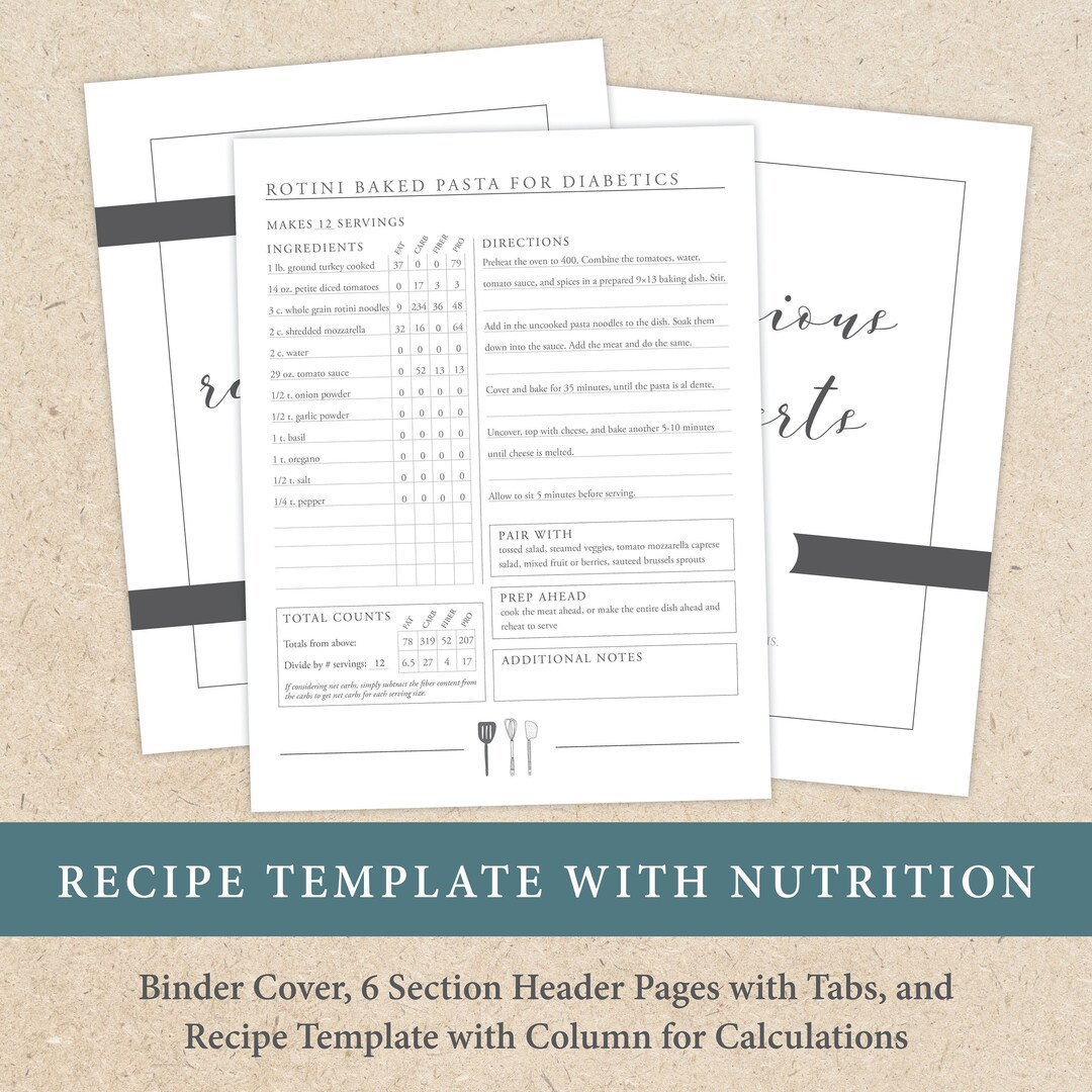 Recipe Templates With Carb Counting and Nutrition Facts for Diabetes ...