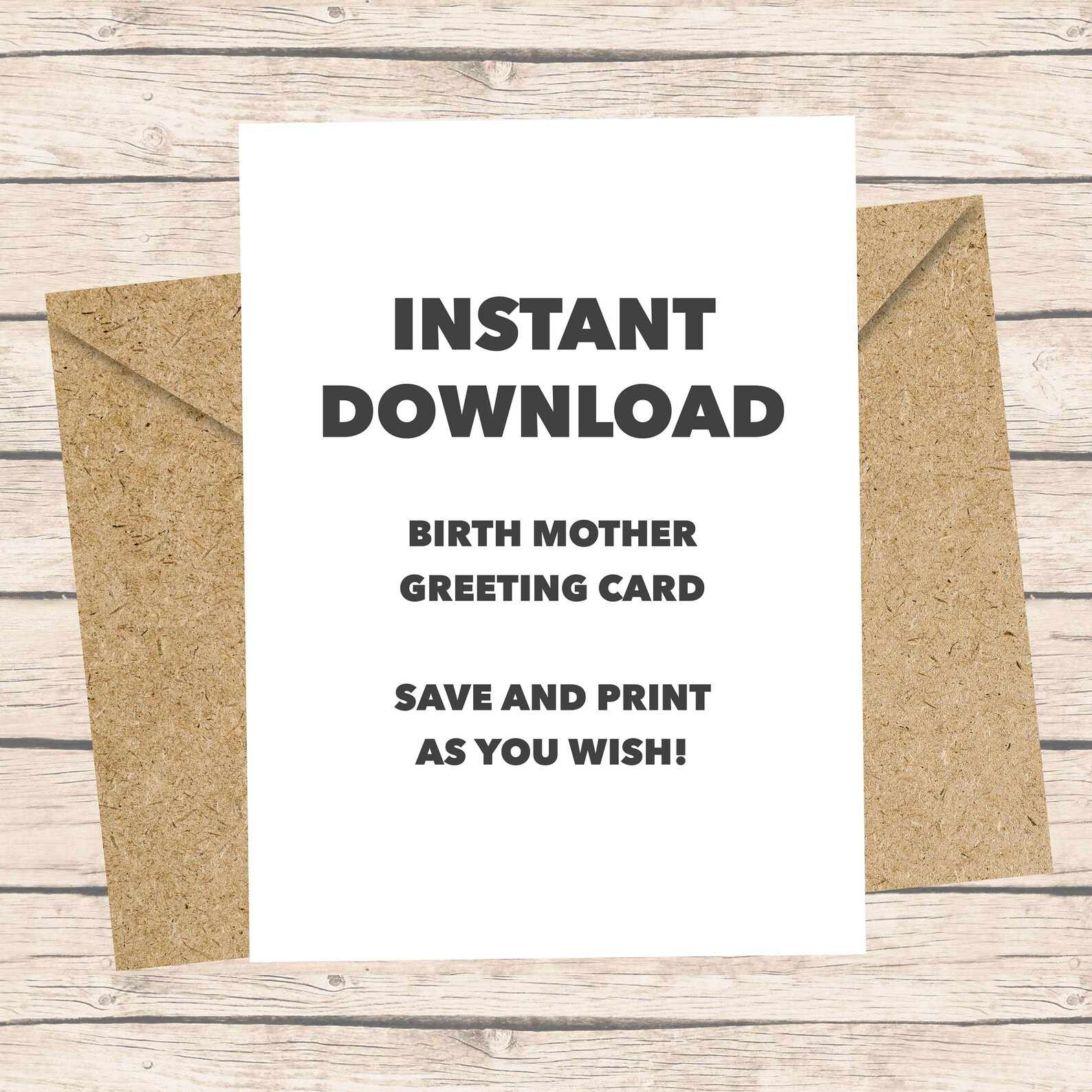 Happy Birthday Birth Mother Card - Instant Download / Birth Mom Birth ...