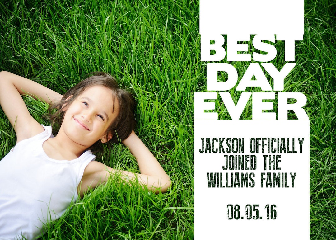 Adoption Announcement - Best Day Ever / Custom Digital 5x7 Photo for ...