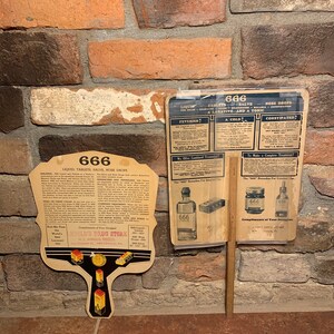 Antique 1920s Set of Two 666 Liquid Cold Medicine Advertisement Paper ...