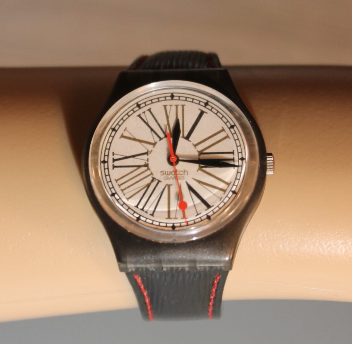 Vintage White Black and Red Swatch Watch Swiss Water | Etsy