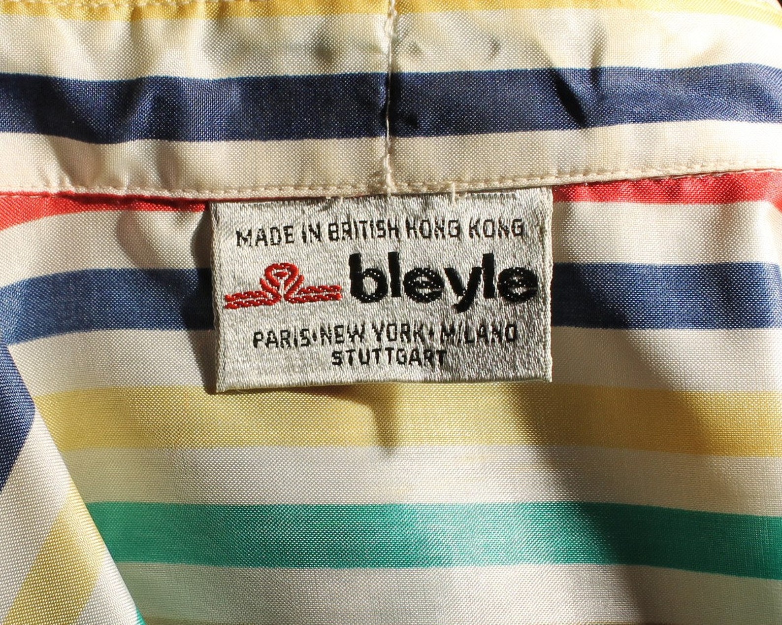 Vintage 1970s-1980s Bleyle Multicolored Pinstripe Button-up Long Sleeve ...