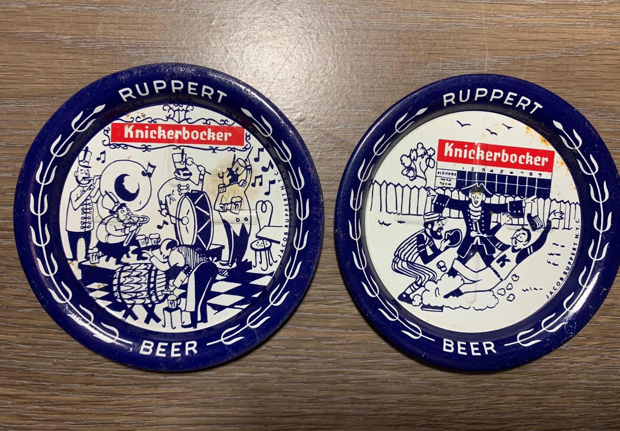 Vintage 1950s-1960s Set of Five Ruppert Knickerbocker Beer Tin Coasters ...