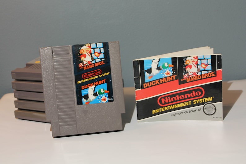 Vintage 1980s Nintendo NES Super Mario Bros and Duck Hunt | Etsy