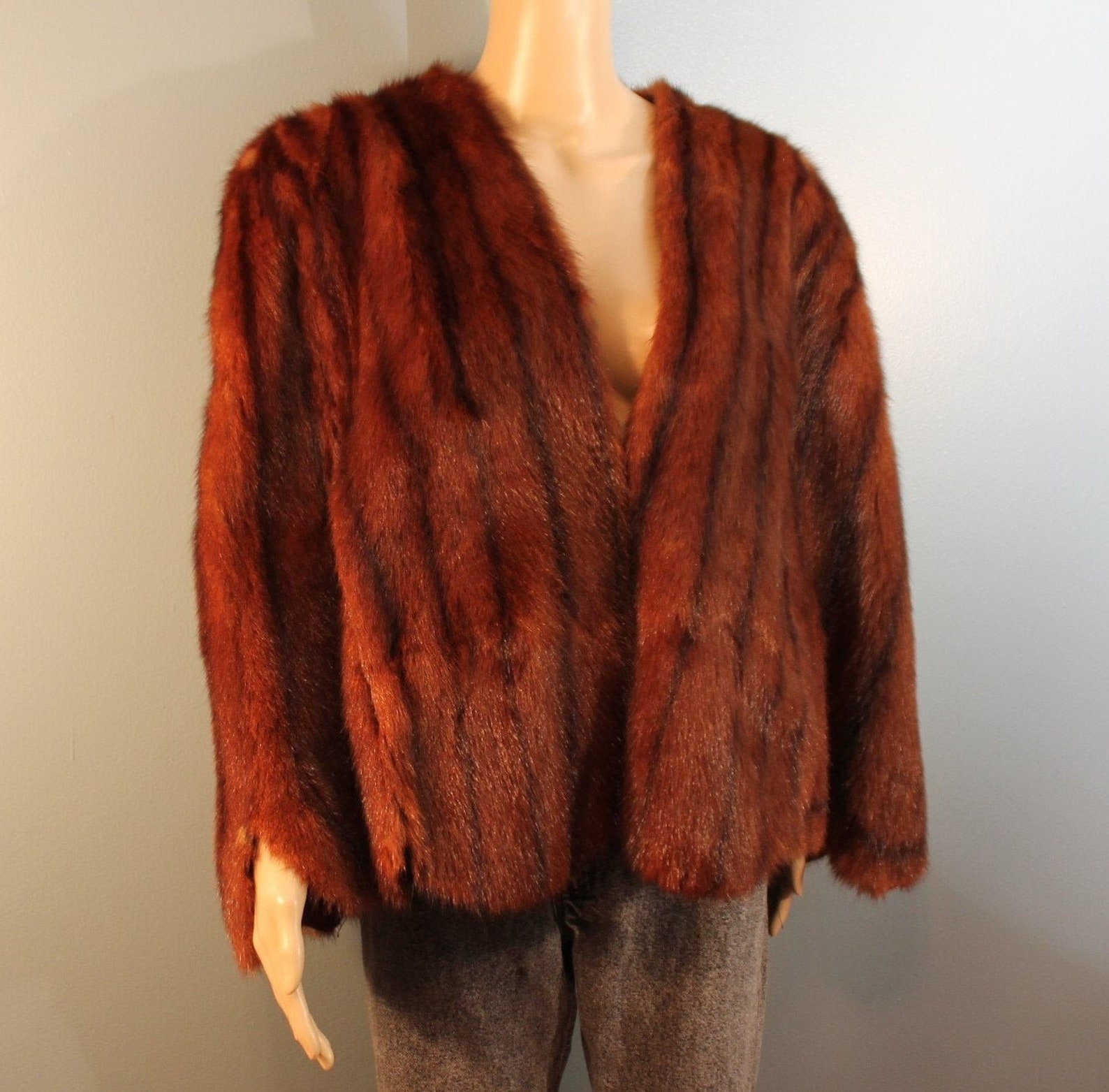 Vintage 1940's Layne Brant Handmade Brown Mink Fur Shawl - Etsy