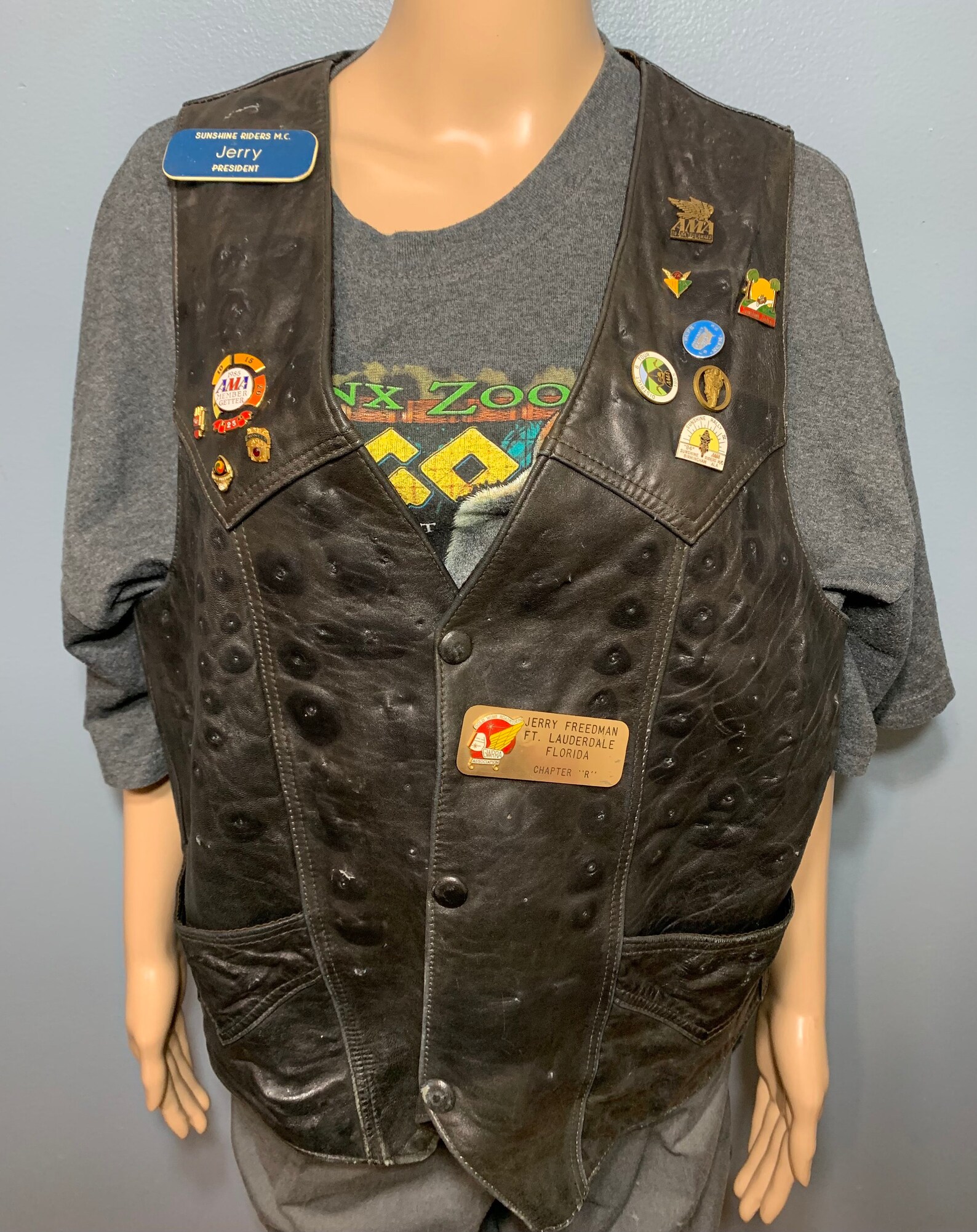 Vintage 1980s Black Genuine Leather Motorcycle Vest with Pin | Etsy