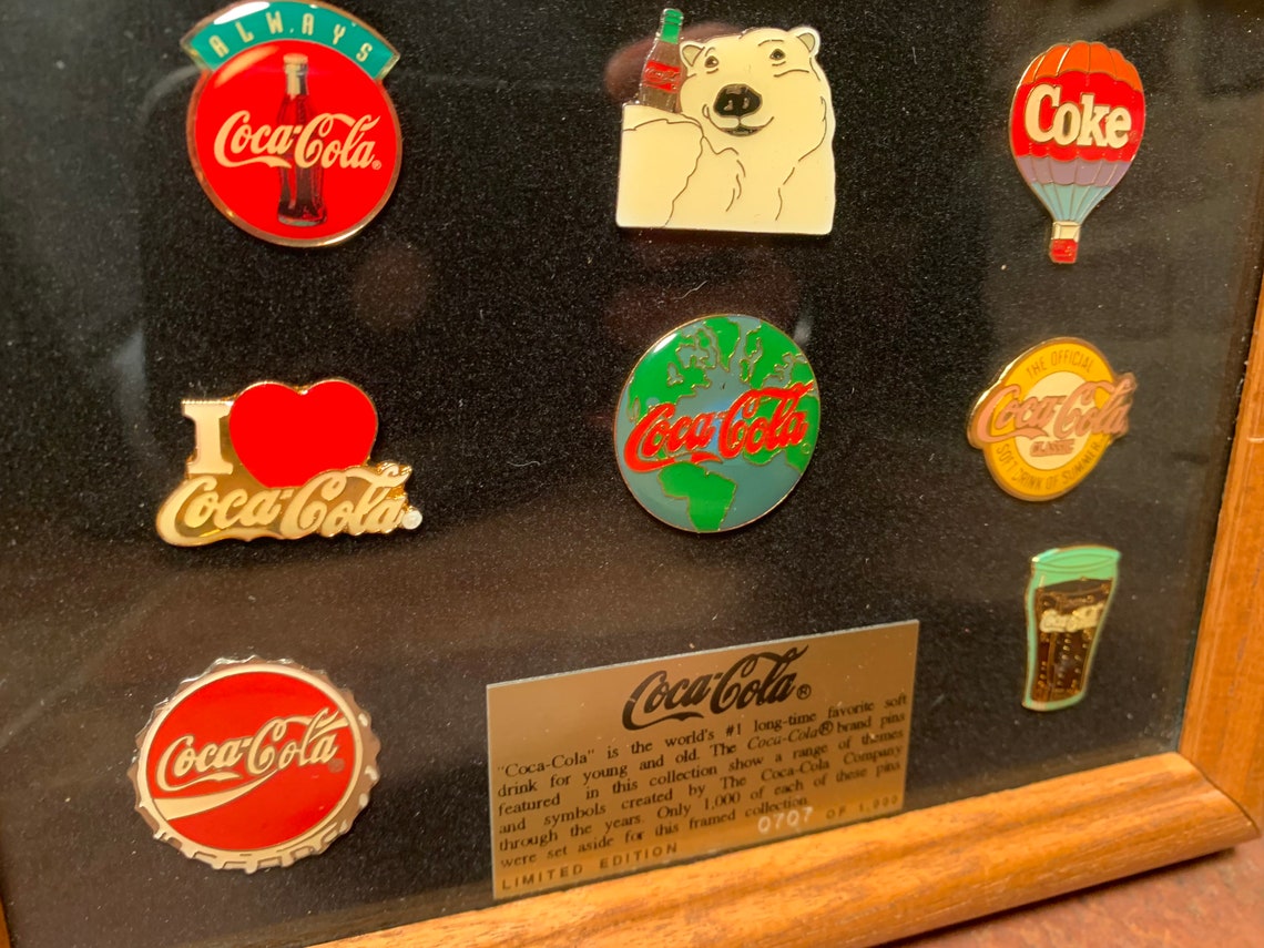 Vintage 1990s Limited Edition Coca-cola Framed Pin Set 707 of 1,000 - Etsy