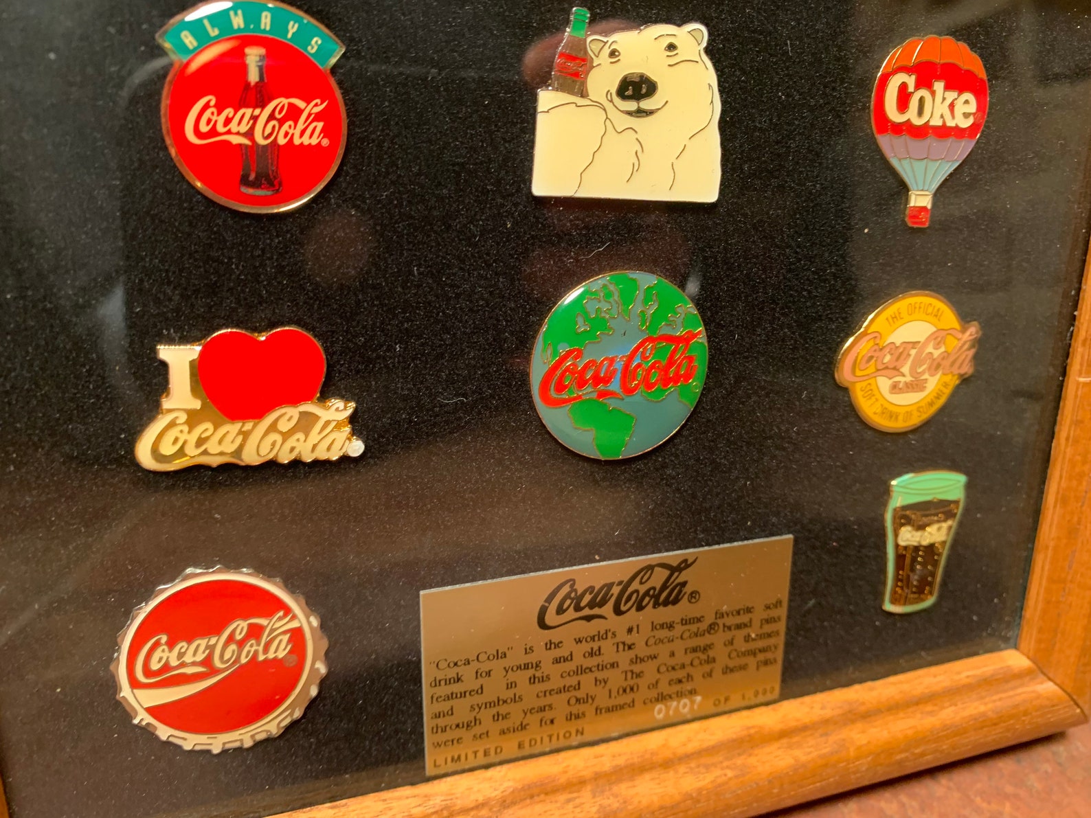 Vintage 1990s Limited Edition Coca-cola Framed Pin Set 707 of 1,000 - Etsy