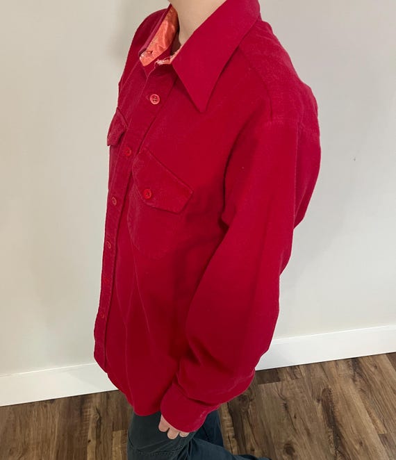 Vintage 1970s-1980s Wickfield Distressed Red Flannel … - Gem