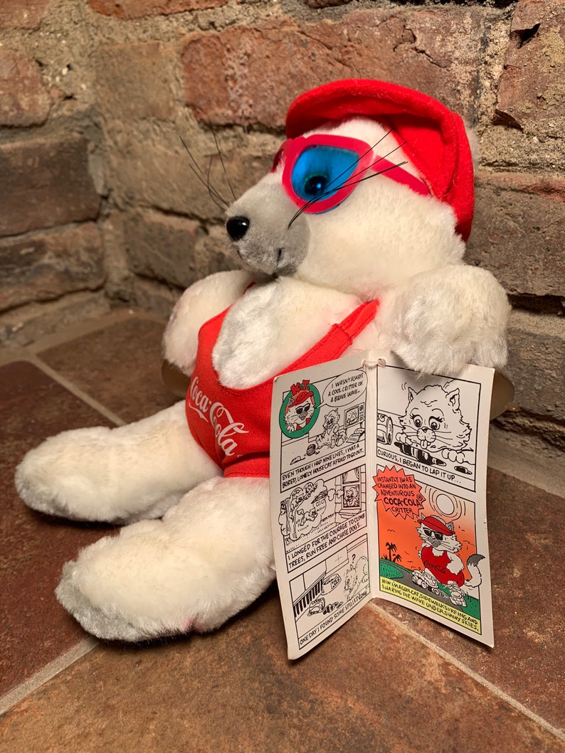 Vintage 1988 Coca-cola Critters Cat in Bathing Suit Suction | Etsy