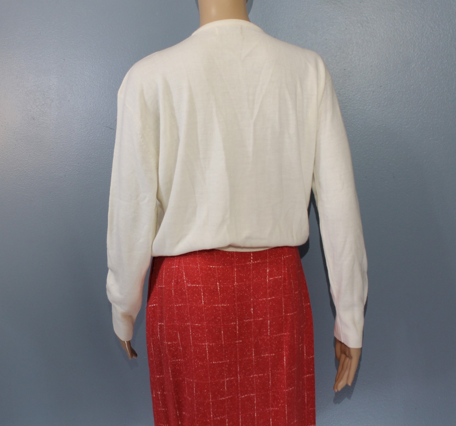 Vintage 1950s-1960s Interlock Hi-bulk Orlon Acrylic White Soft Knit ...