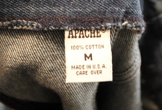 Vintage 1970s Apache Embroidered Floral Cotton Denim … - Gem