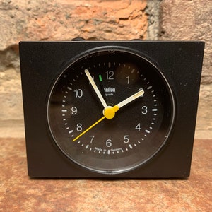 Rare Vintage 1980s Braun Quartz Black Analog Clock Model AB3 Made in ...