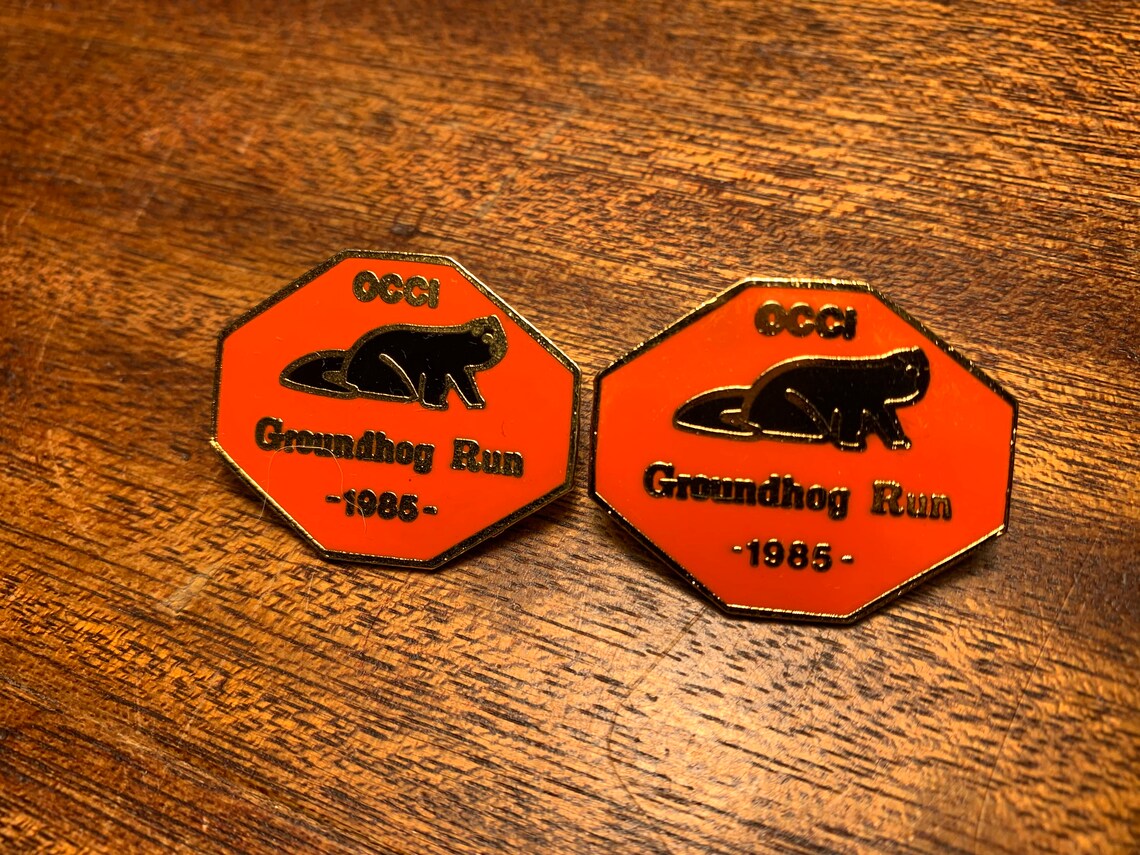 Vintage 1980s OCCI Groundhog Hog Motorcycle Race Biker Pins Sold ...