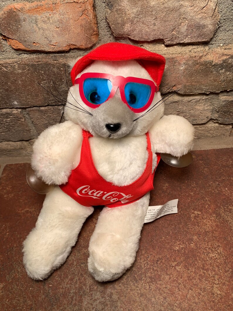 Vintage 1988 Coca-cola Critters Cat in Bathing Suit Suction | Etsy