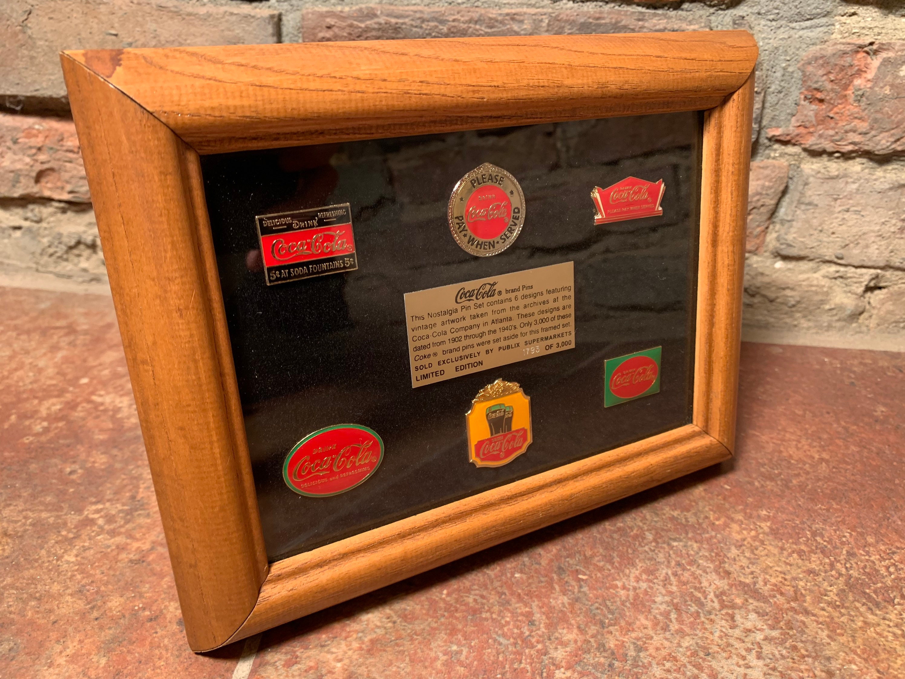 Vintage 1990s Limited Edition Coca-cola Nostalgia Pin Set 6 Pins Framed ...
