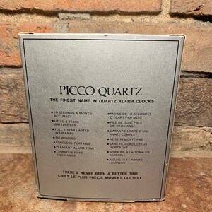 Vintage 1980s Picco Quartz Clear and White Tabletop Analog Alarm Clock ...