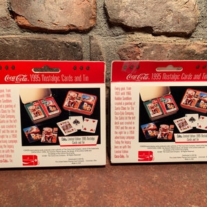 Vintage Two Sets of Limited Edition 1995 Coca-cola Santa Claus Standard ...
