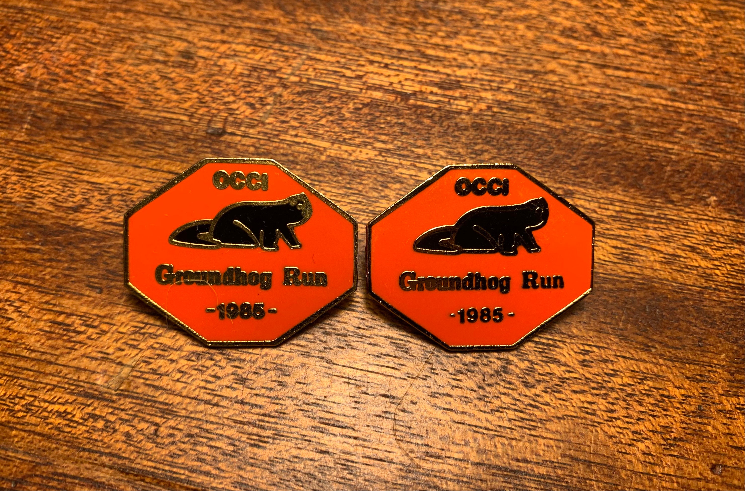 Vintage 1980s OCCI Groundhog Hog Motorcycle Race Biker Pins Sold ...
