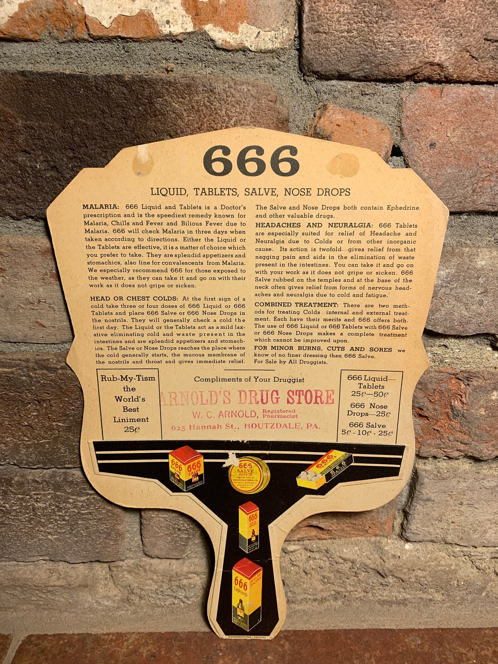 Antique 1920s Set of Two 666 Liquid Cold Medicine Advertisement Paper ...