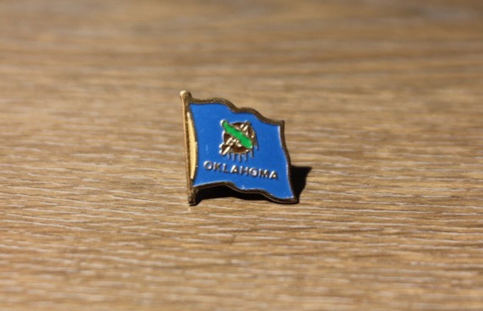 Vintage 1960s-1970s Oklahoma Flag Blue and Gold Metal Pin With - Etsy