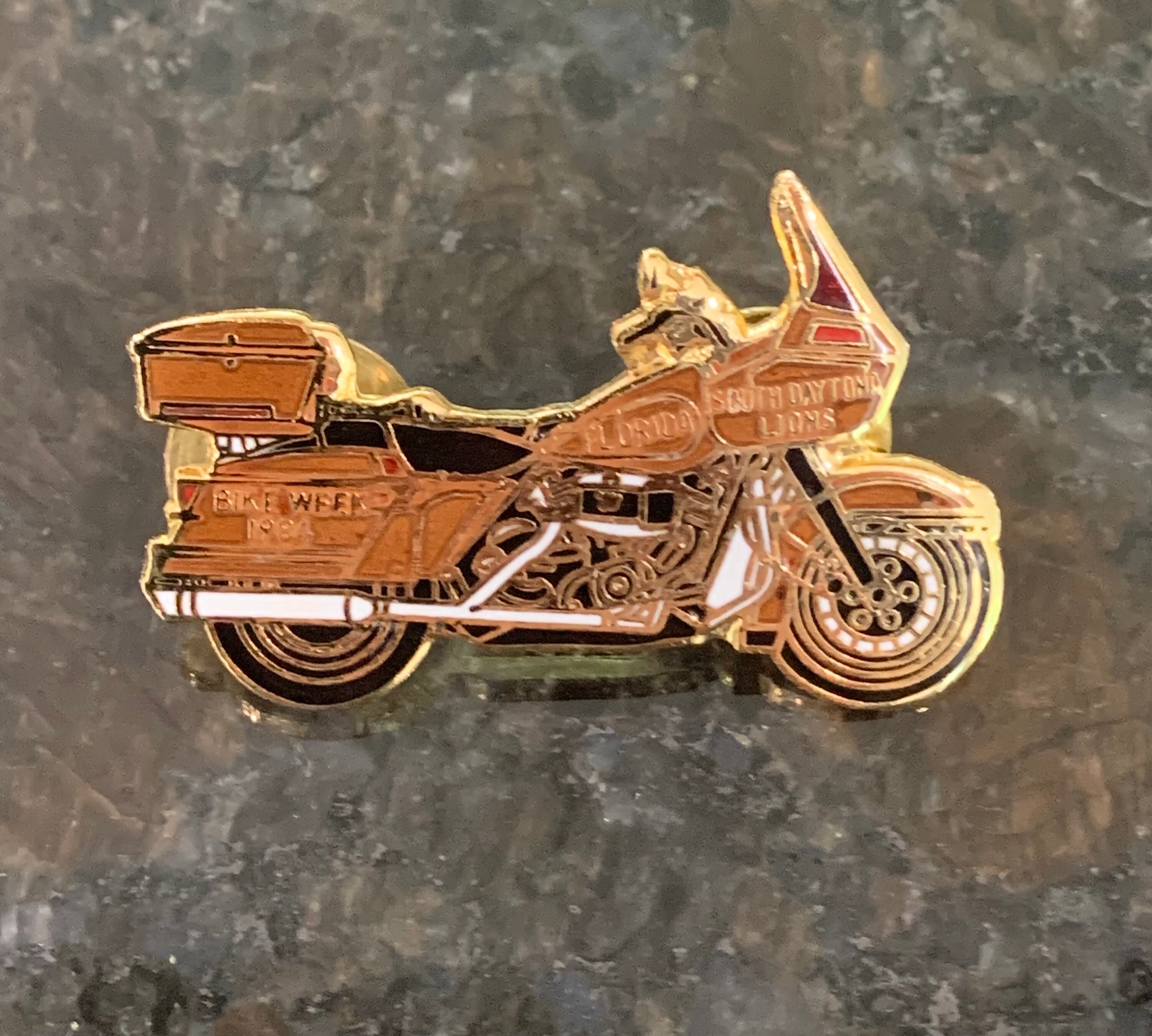 Rare Vintage 1984 Bike Week South Daytona Lions Florida Brown and Gold ...