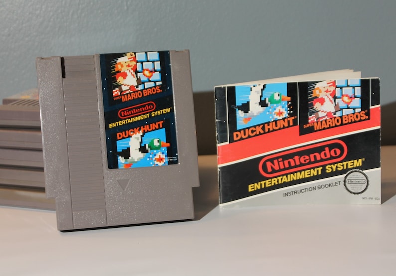 Vintage 1980s Nintendo NES Super Mario Bros and Duck Hunt | Etsy
