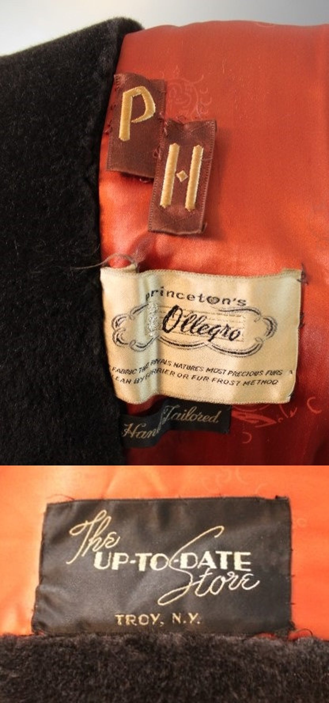 Vintage Mid-century Princeton's Ollegro Hand Tailored Brown Faux Fur ...