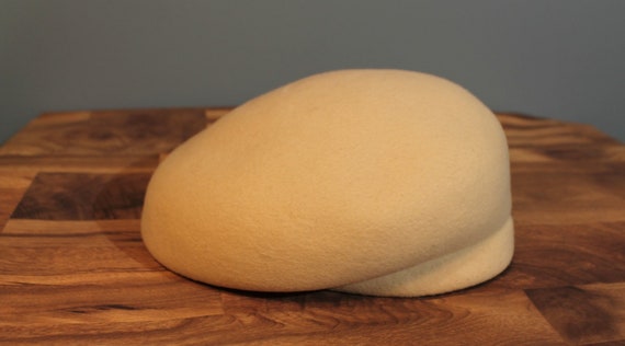 Vintage 1950s Merino Wool Off-White Drivers Cap Hat M… - Gem