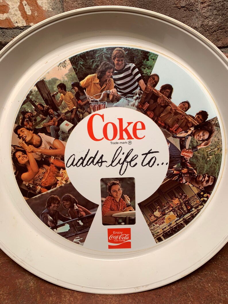 Vintage 1970s Coca-cola Coke Adds Life To Round White Plastic | Etsy