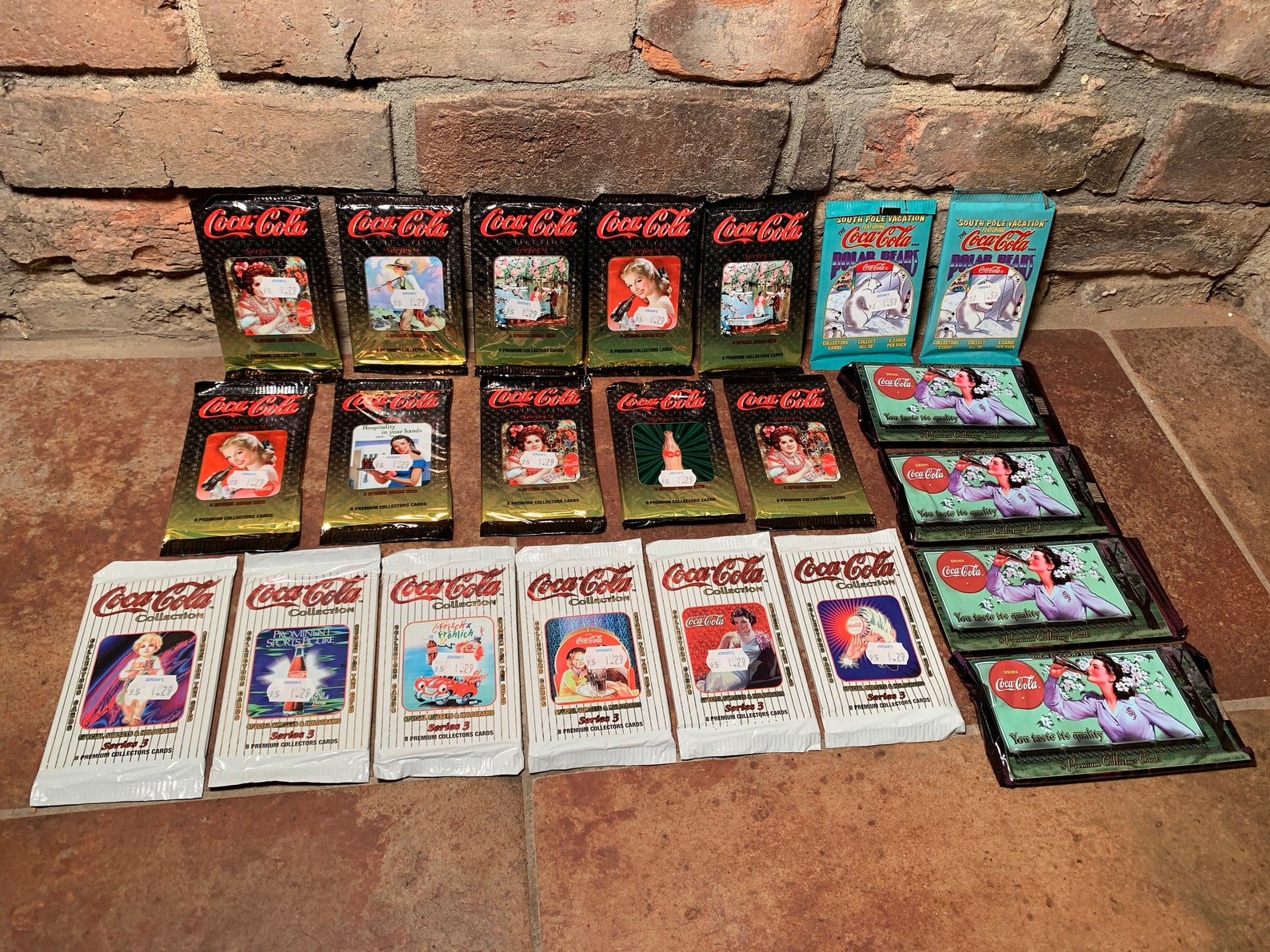 Vintage Assorted Coca-cola Premium Collectors Cards New in Packages ...