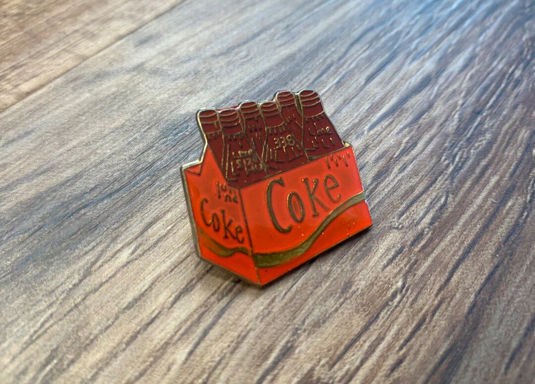 Vintage 1970s Coca-cola Six Pack Bottles Enamel Pin - Etsy
