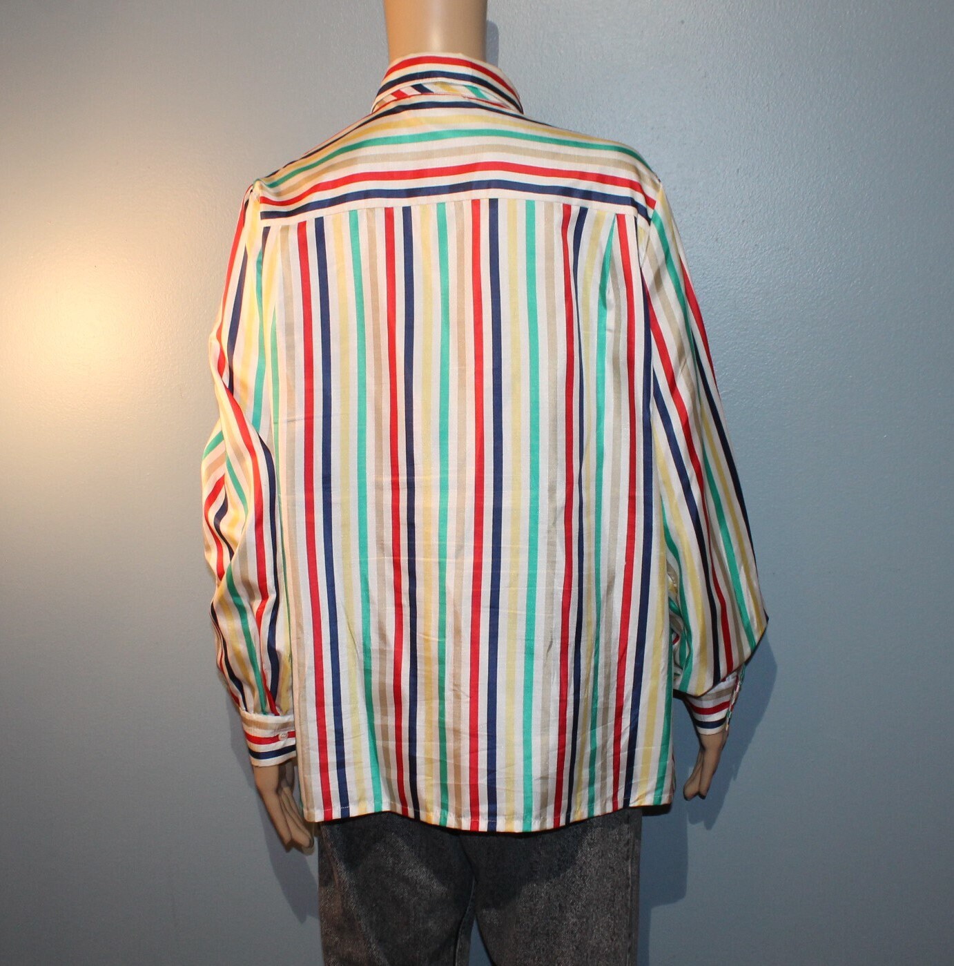 Vintage 1970s-1980s Bleyle Multicolored Pinstripe Button-up Long Sleeve ...