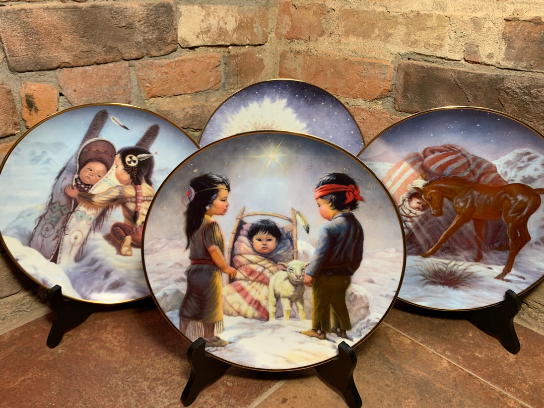 Vintage 1990 the Perillo Christmas Series Decorative American Indians ...
