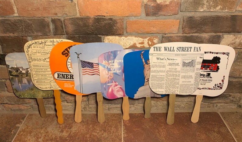 Vintage 1960s-1980s Set of 8 Cardboard Advertisement Hand Fans - Etsy