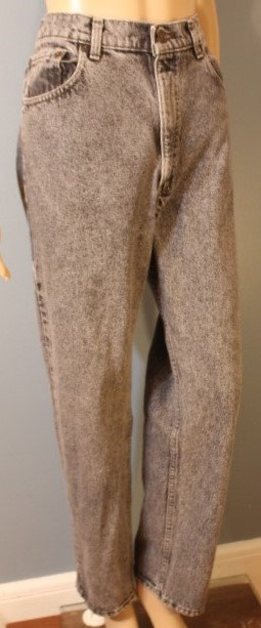 Vintage Levi's 505 Red Tab Stonewashed Black Denim Jeans Men's 36x30 ...