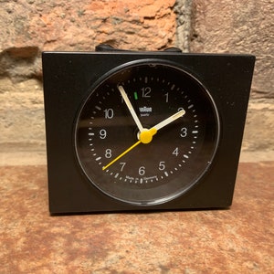 Rare Vintage 1980s Braun Quartz Black Analog Clock Model AB3 Made in ...