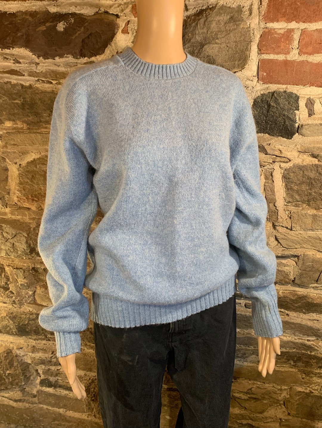 Vintage Prego Light Blue Crew Knit Sweater Made in the USA Adult XL - Etsy