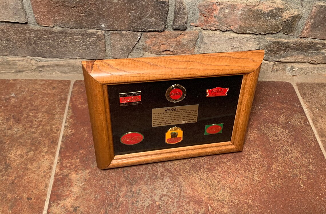 Vintage 1990s Limited Edition Coca-cola Nostalgia Pin Set 6 Pins Framed ...