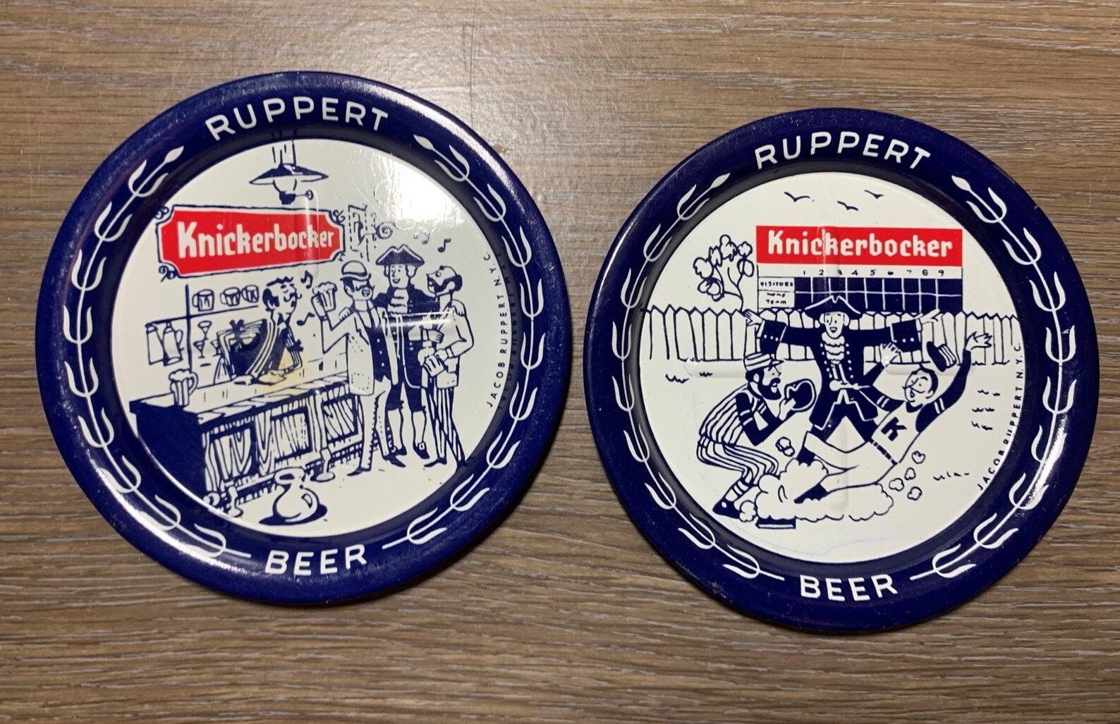 Vintage 1950s-1960s Set of Five Ruppert Knickerbocker Beer Tin Coasters ...