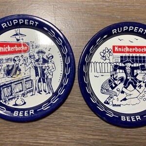 Vintage 1950s-1960s Set of Five Ruppert Knickerbocker Beer Tin Coasters ...