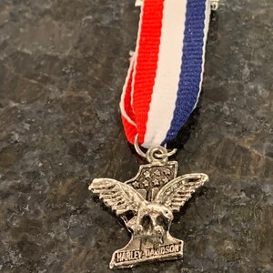 Rare Vintage 1970s-1980s Harley Davison #1 Patriotic Eagle Ribbon Pin ...