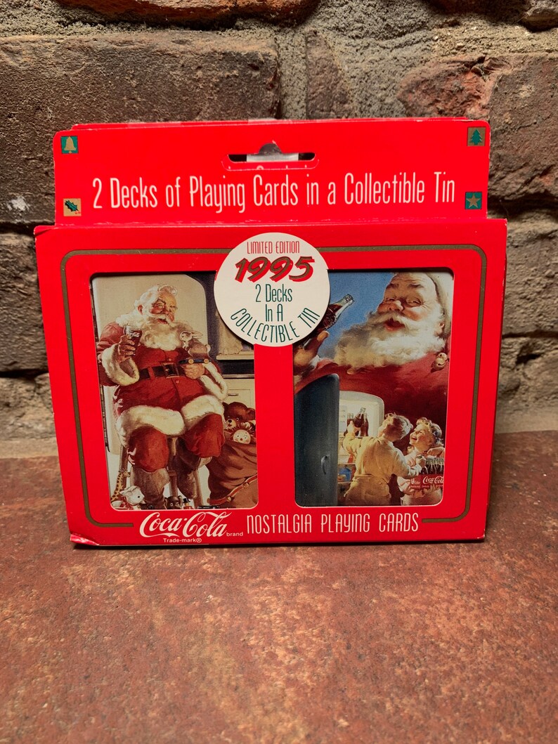 Vintage Two Sets of Limited Edition 1995 Coca-cola Santa Claus Standard ...