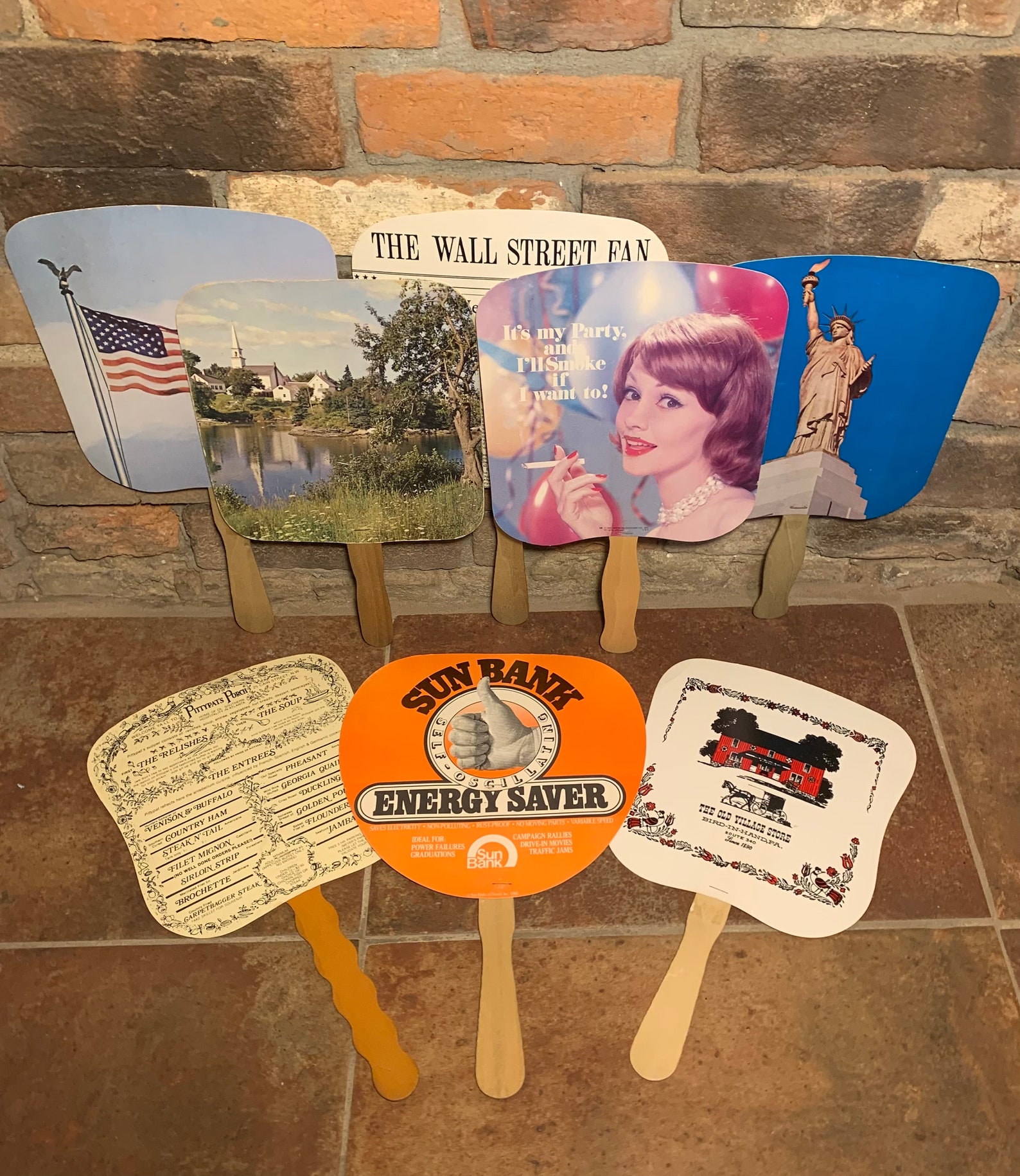Vintage 1960s-1980s Set of 8 Cardboard Advertisement Hand Fans - Etsy