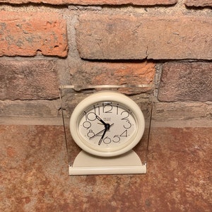 Vintage 1980s Picco Quartz Clear and White Tabletop Analog Alarm Clock ...