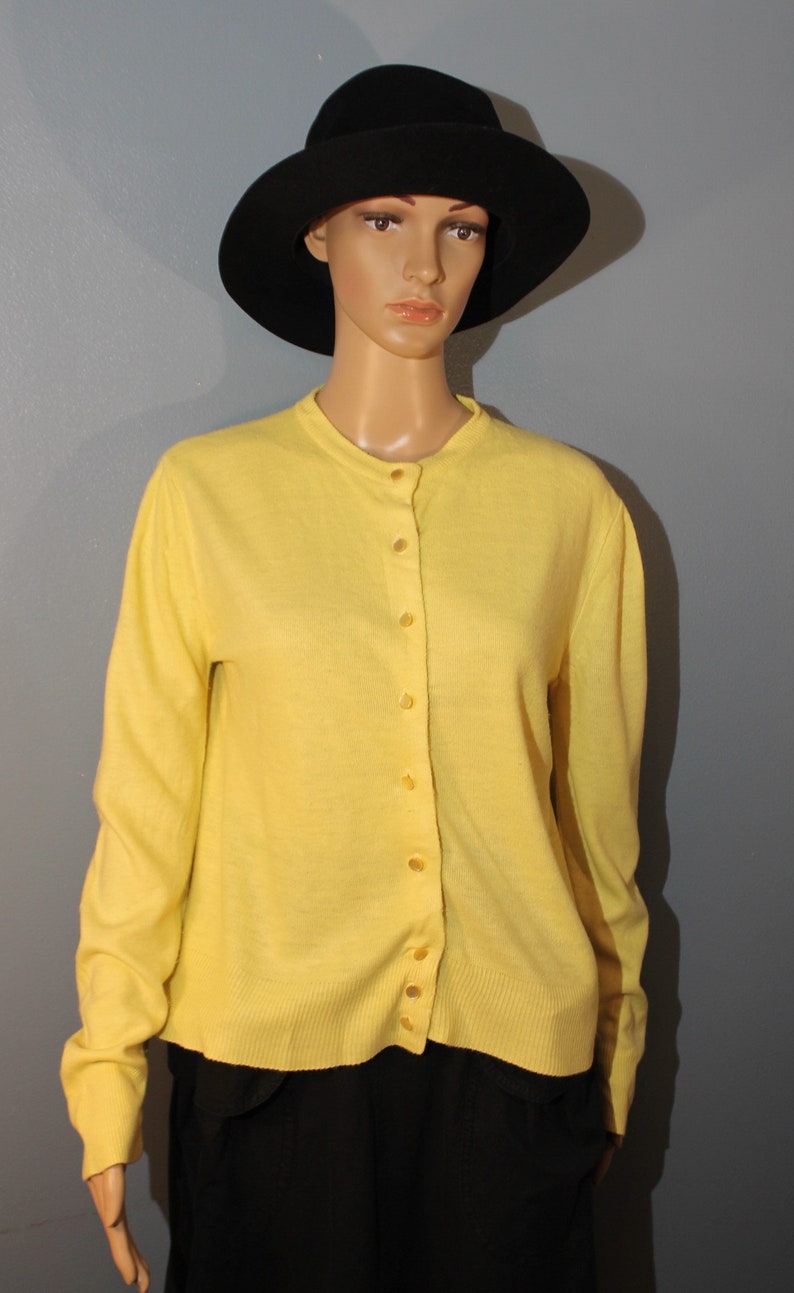 Vintage 1960's-1970's Orlon Acrylic Yellow Cardigan | Etsy